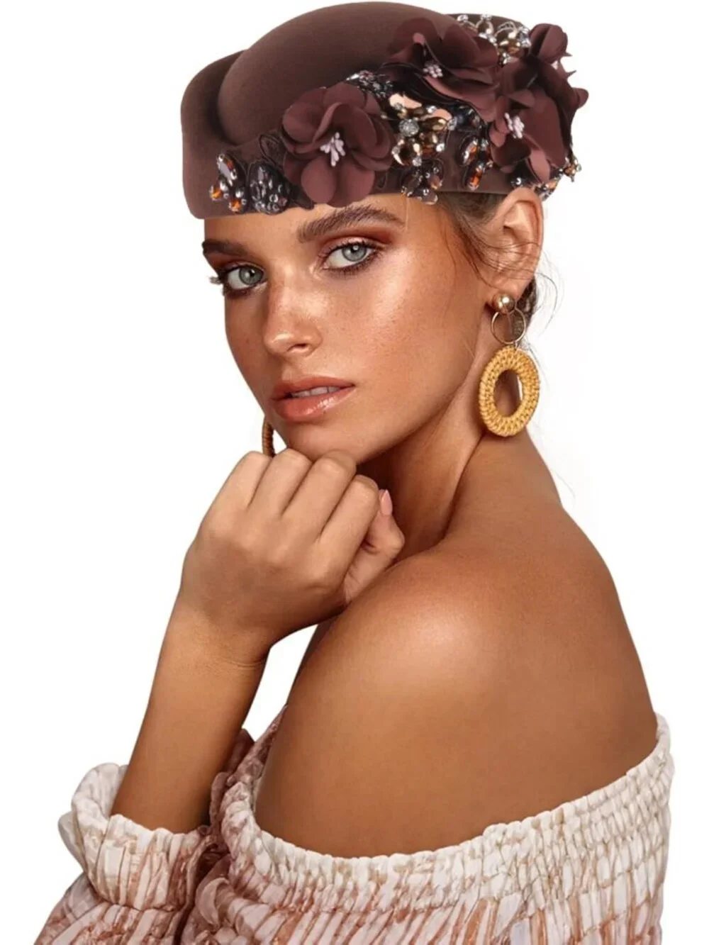 Accessories | Womens British Felt Hat Church Derby Headdress Floral ...